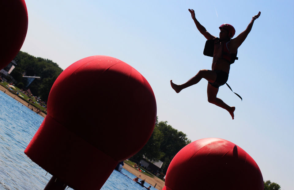 Big red balls wet